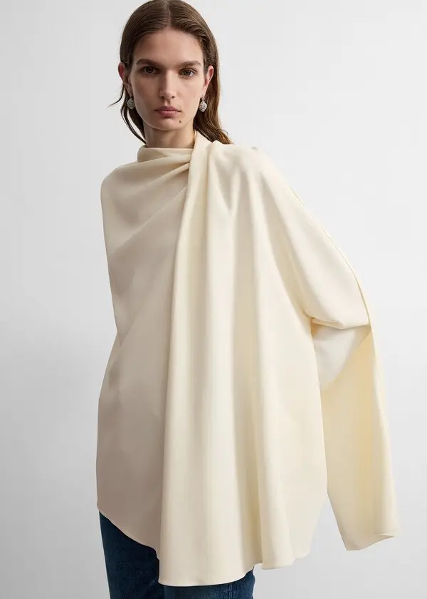 TOTEME Asymmetric Draped Cady Blouse
