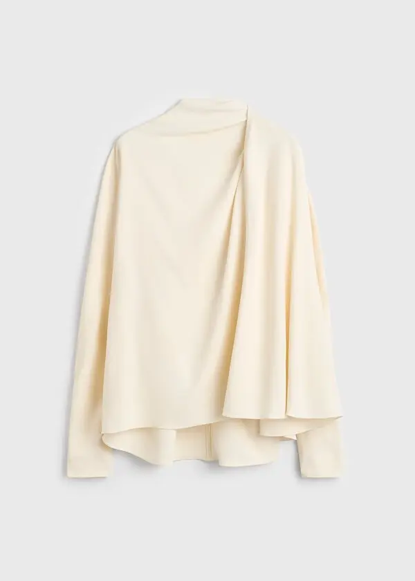 TOTEME Asymmetric Draped Cady Blouse