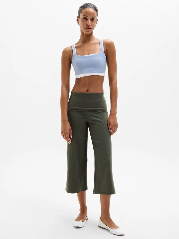 Athleta Eternity Rib Crop Wide Leg - Jungle
