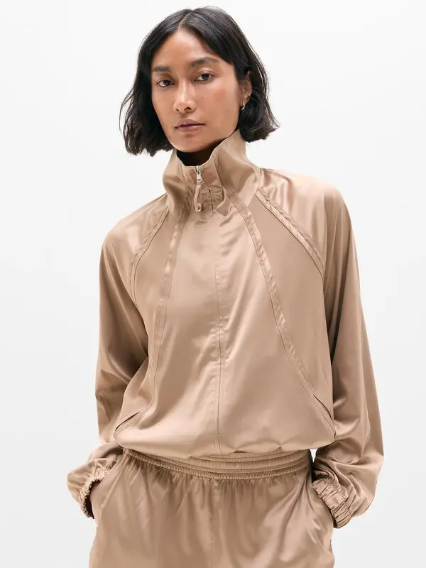 Athleta Featherweight Satin Jacket - Savanna