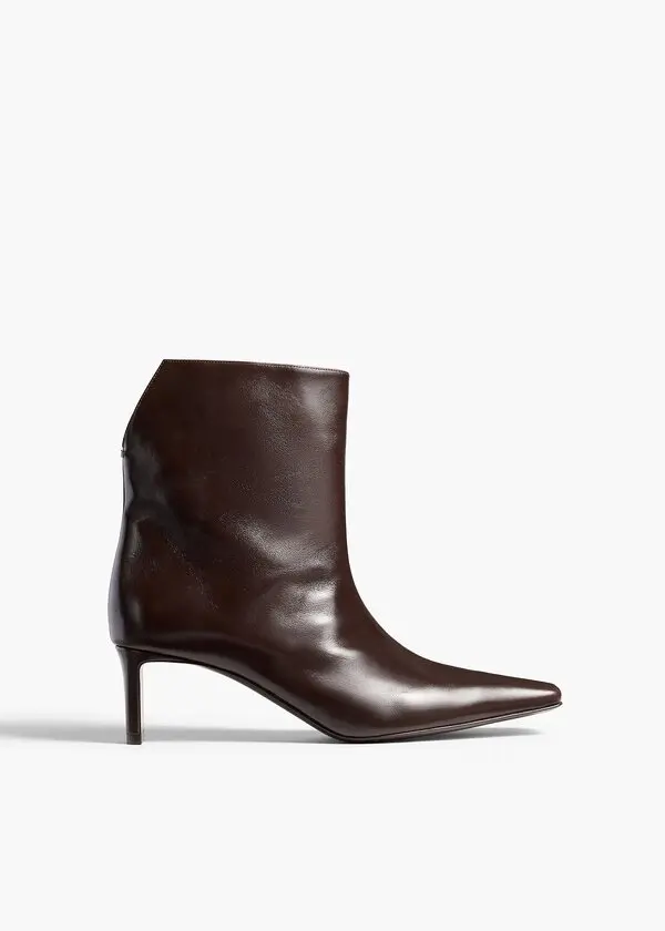Khaite Ona Ankle Boot In Glazed Leather