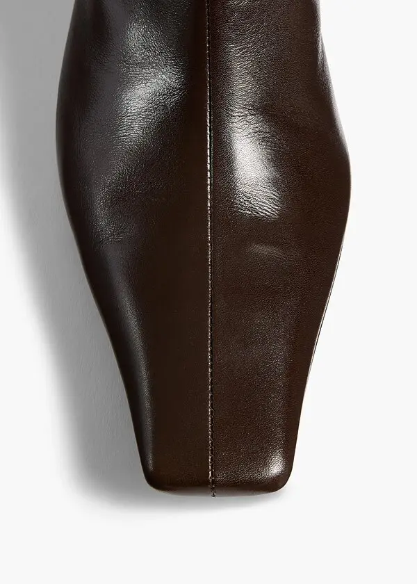 Khaite Ona Ankle Boot In Glazed Leather