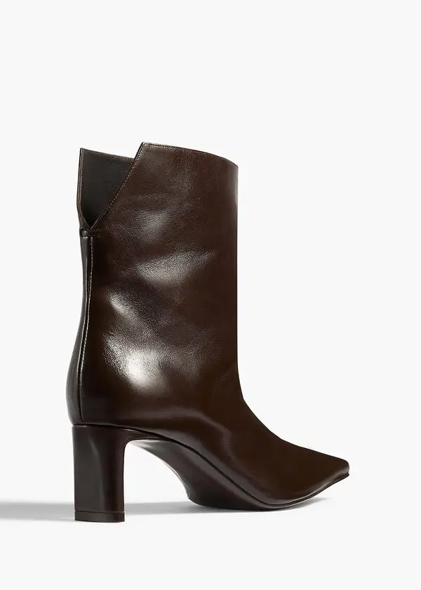 Khaite Ona Ankle Boot In Glazed Leather