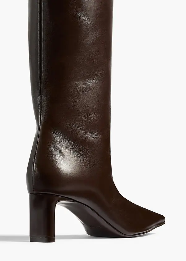Khaite Ona Knee-high Boot In Glazed Leather