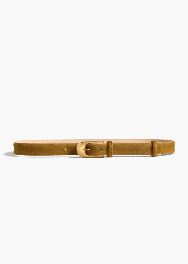 Khaite Dome Belt In Haircalf With Gold