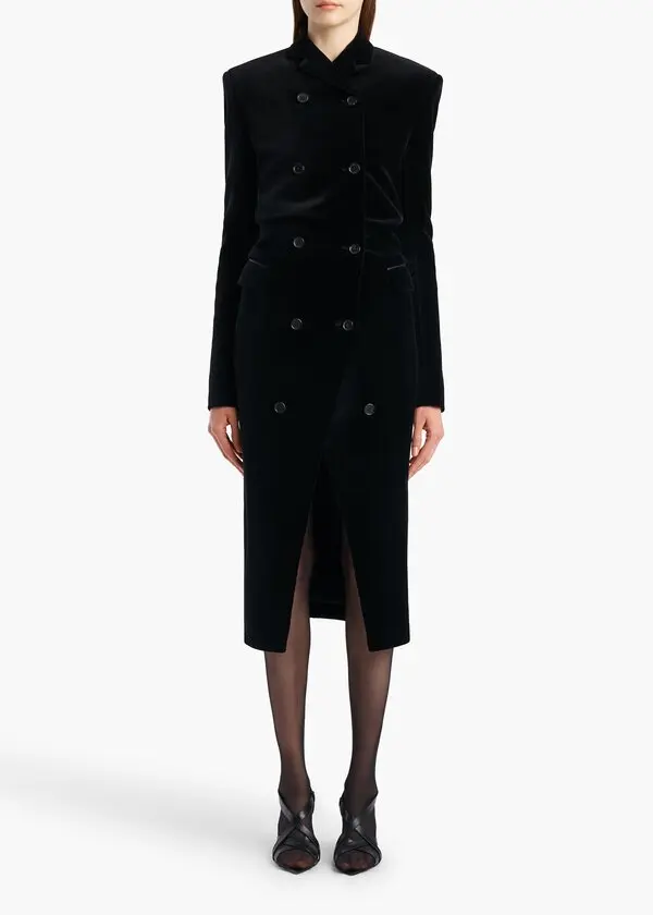 Khaite Rolon Coat In Velvet