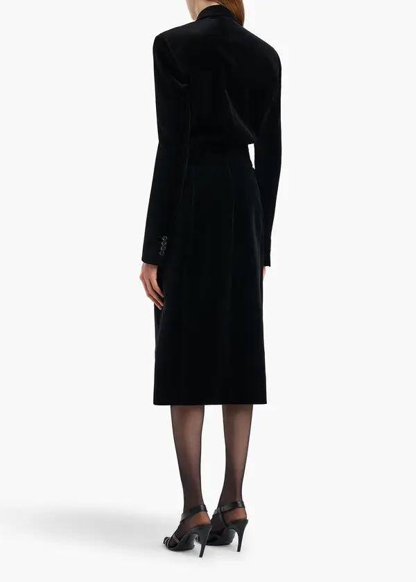 Khaite Rolon Coat In Velvet
