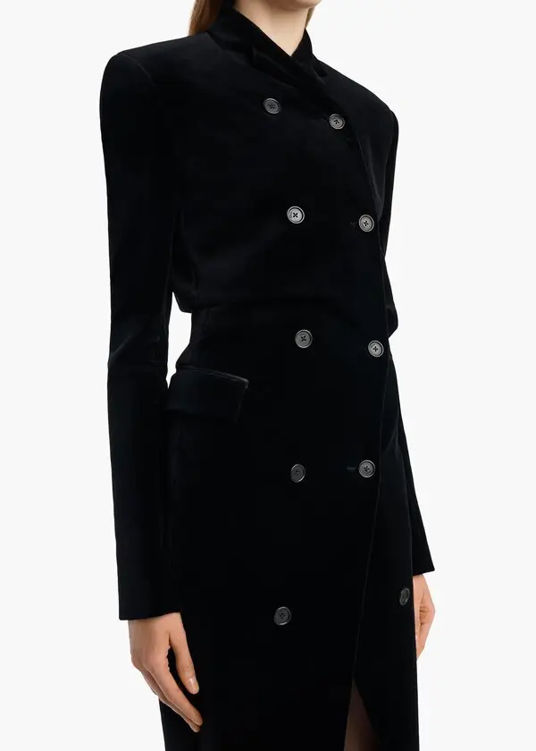 Khaite Rolon Coat In Velvet