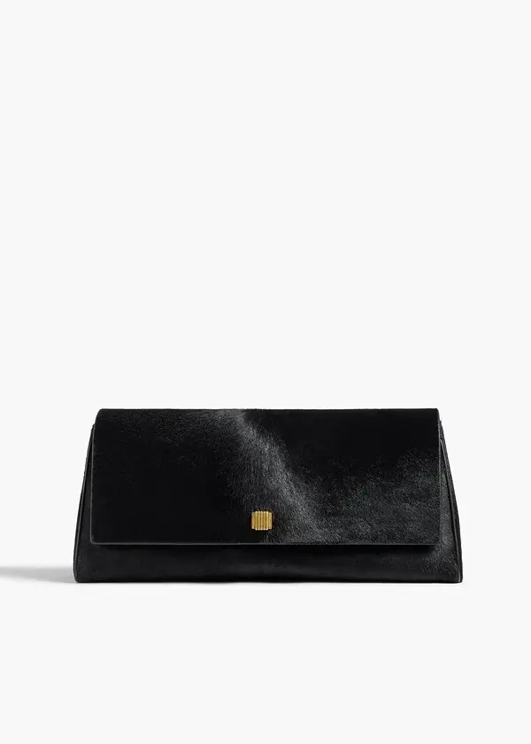 Khaite Audrey Clutch In Haircalf - Black