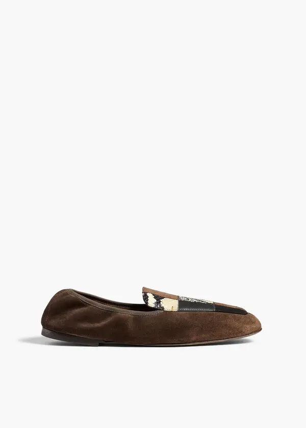 Khaite Zoe Patchwork Flat - Chocolate