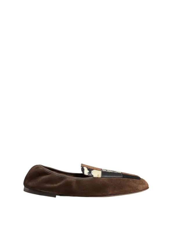 Khaite Zoe Patchwork Flat - Chocolate