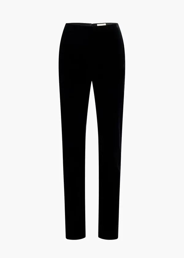 Khaite Ryden Pant In Velvet - Black