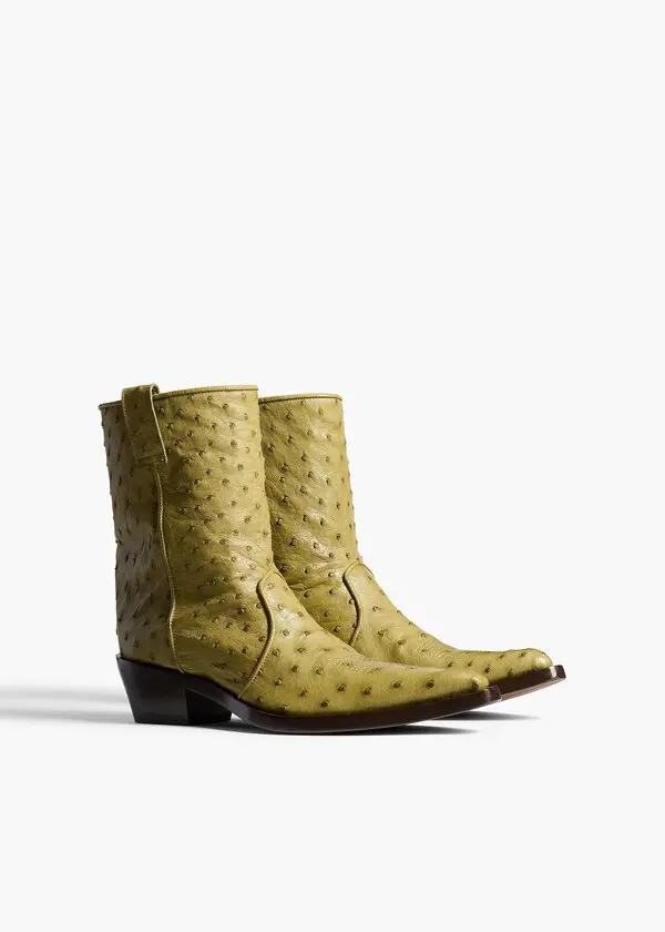 Khaite Clive Ankle Boot In Ostrich