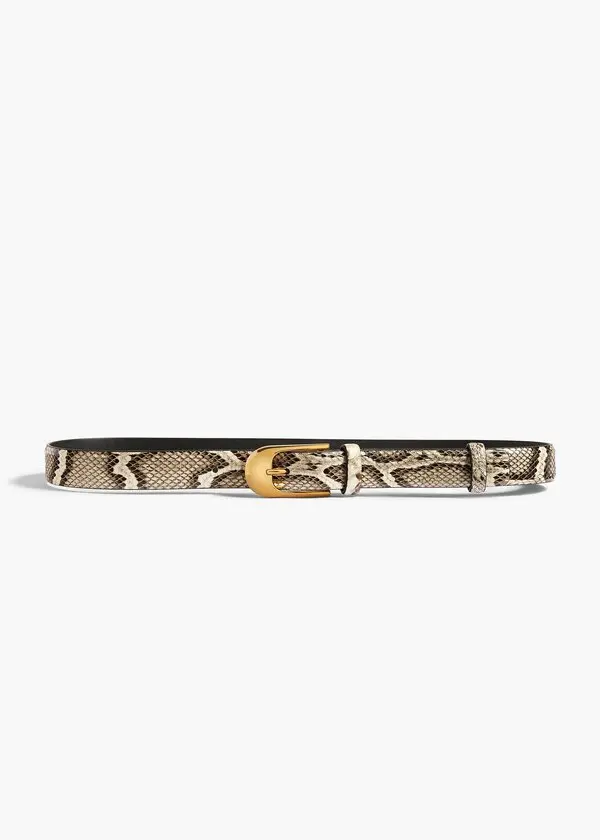 Khaite Python Dome Belt With Gold Hardware - Natural
