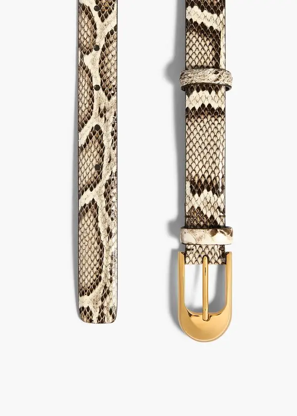 Khaite Python Dome Belt With Gold Hardware - Natural