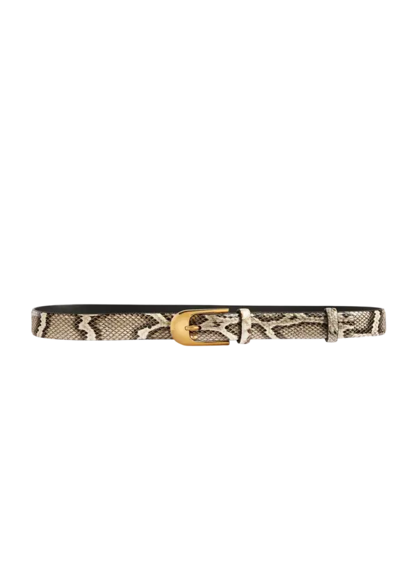 Khaite Python Dome Belt With Gold Hardware - Natural
