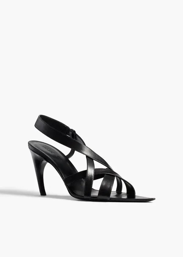 Khaite Sadie Sandal In Glazed Leather