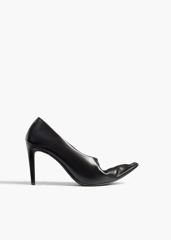 Khaite Marlene Pump In Glazed Leather - Black
