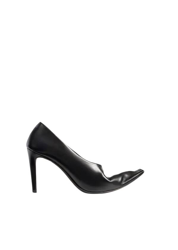 Khaite Marlene Pump In Glazed Leather - Black