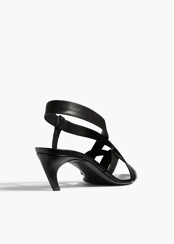 Khaite Sadie Kitten Heel Sandal In Glazed Leather
