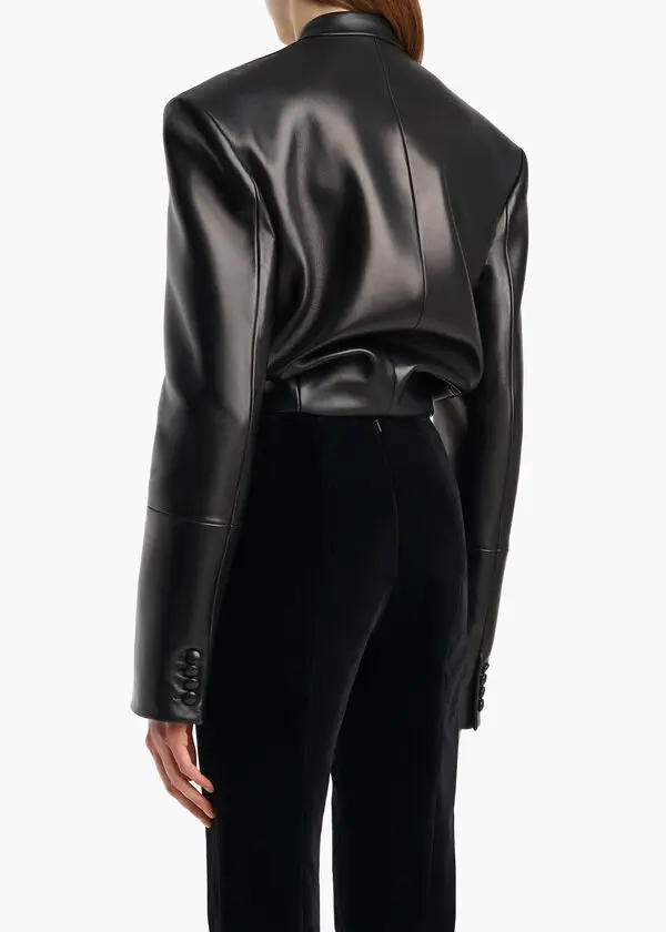 Khaite York Jacket With Cord Embroidery In Leather