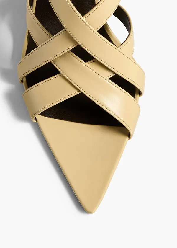 Khaite Sadie Kitten Heel Sandal In Glazed Leather
