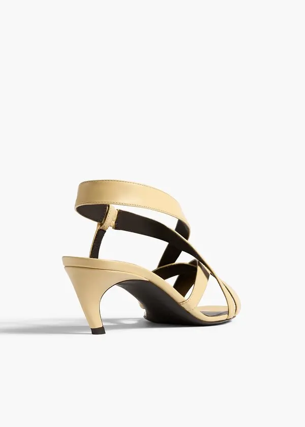 Khaite Sadie Kitten Heel Sandal In Glazed Leather
