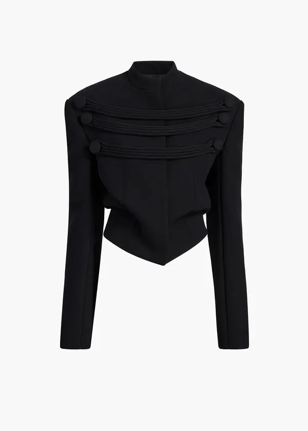 Khaite York Jacket With Cord Embroidery - Black