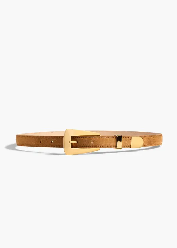 Khaite Small Lucca Belt In Suede With Gold