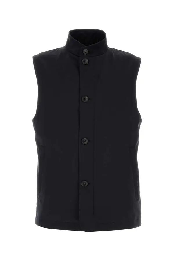 Zegna Midnight Polyester Motorin Sleeveless Jacket