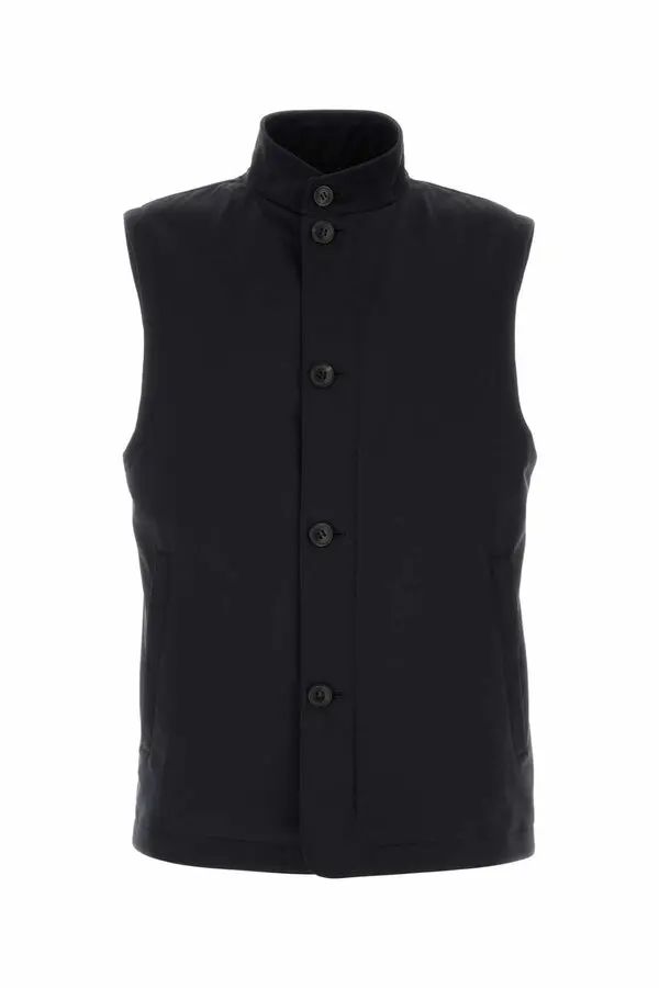 Zegna Polyester Motorin Sleeveless Jacket - Blue