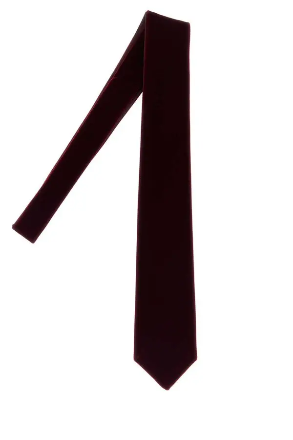 Giorgio Armani Burgundy Stretch Velvet Tie - Red