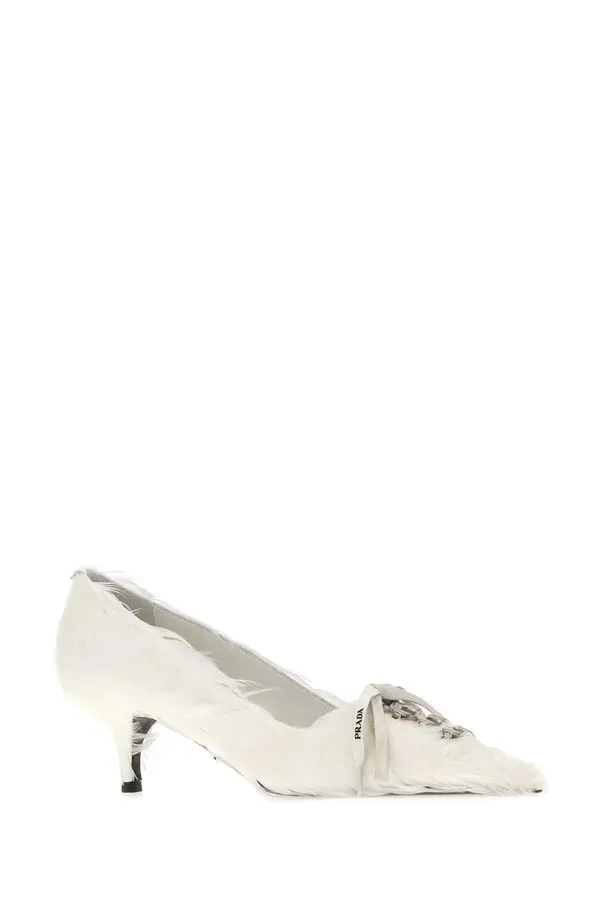 Prada Embellished Satin Pumps