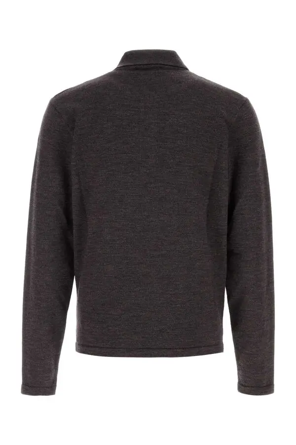 LEMAIRE Chocolate Wool Polo Shirt