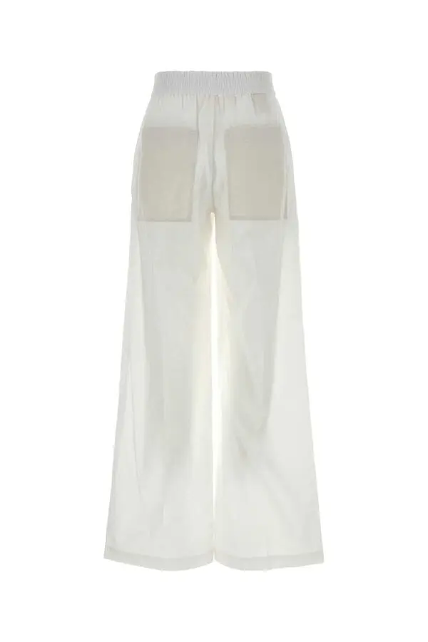 Brunello Cucinelli Cotton Blend Wide-leg Pant - White