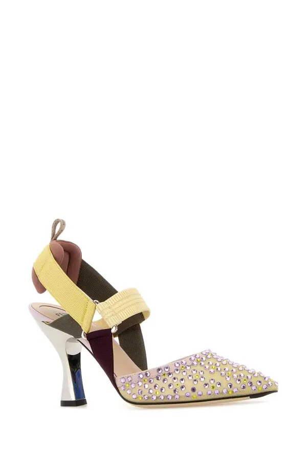 Fendi Mesh And Fabric Colibrã¬ Pumps - Multicolor