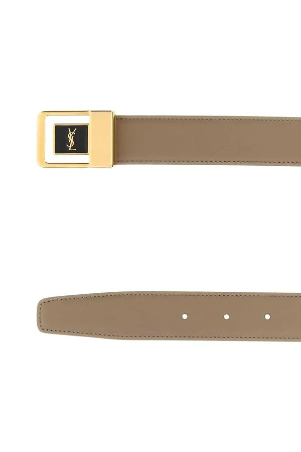 Saint Laurent Leather Belt - Gray