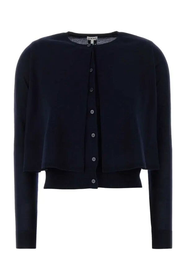 Loewe Midnight Wool Cardigan - Blue