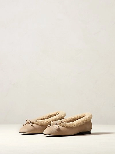 Overland S Sandi Shearling-lined Suede Flats