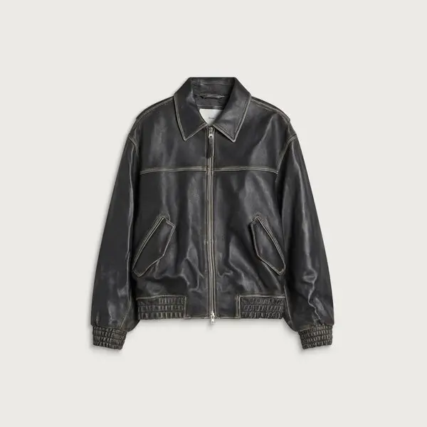 DUNST Refined Leather Blouson - Brushed Black