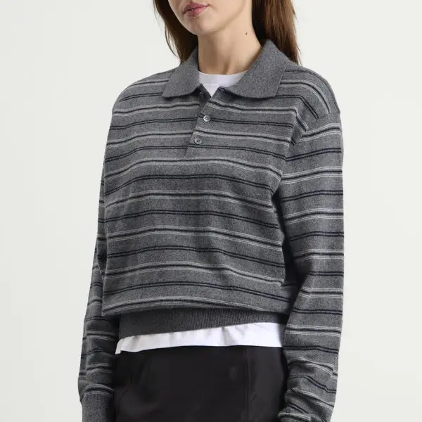 DUNST Collared Striped Sweater