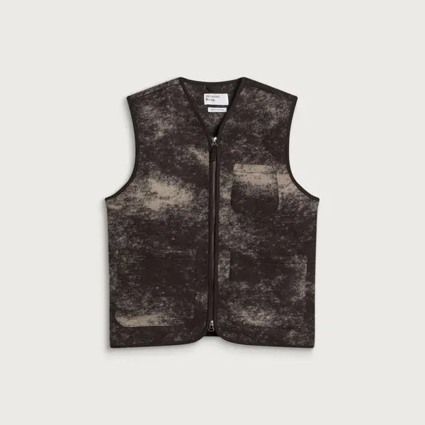 Universal Works Cloud Camo Knit Zip Gilet