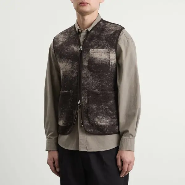 Universal Works Cloud Camo Knit Zip Gilet
