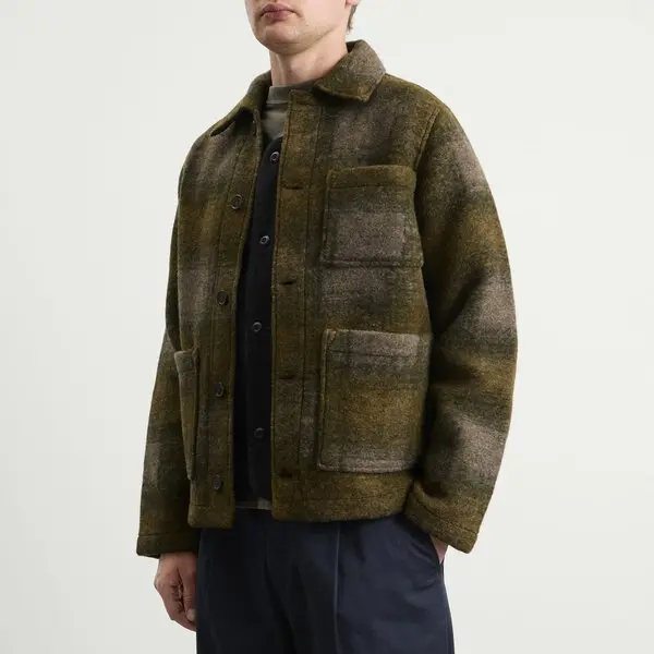 Universal Works Techno Melton Check Tag Jacket