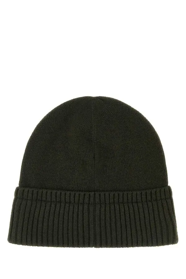Moncler Olive Wool Blend Beanie Hat