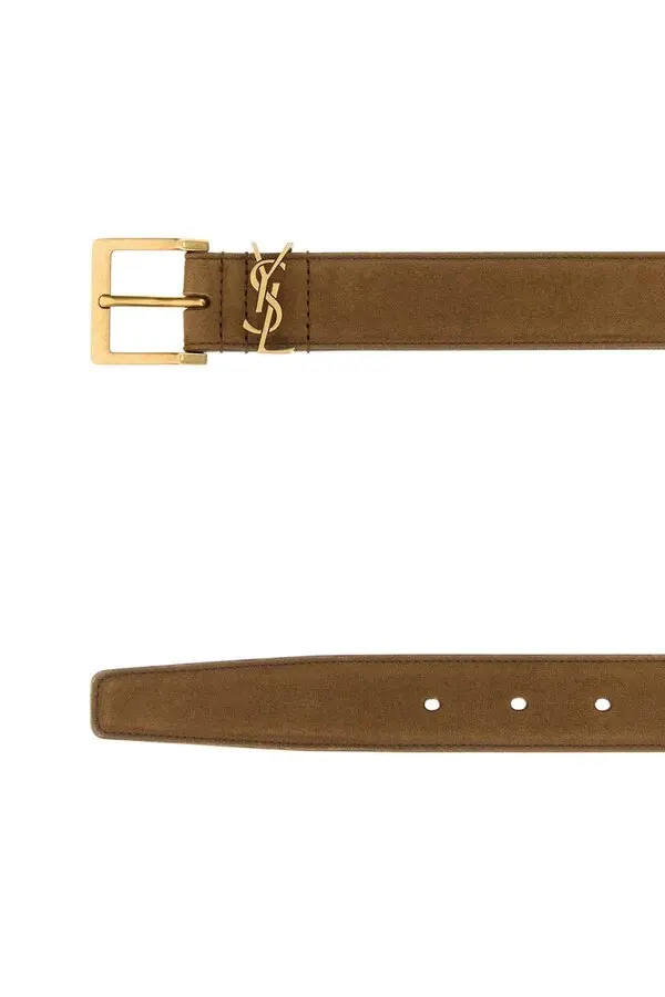 Saint Laurent Camel Suede Belt