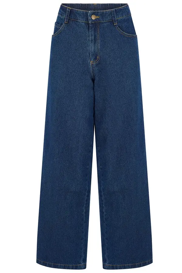 SUGARHILL BRIGHTON Justina Denim Wide Leg Trousers Indigo - Blue