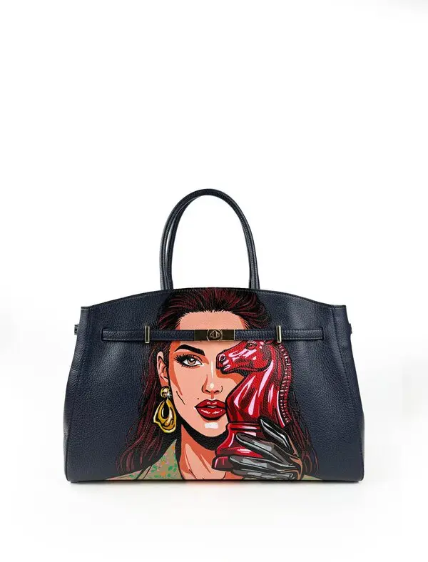 MAISON RUBAIYAT Gisèle Hand-painted Leather Bag Knight