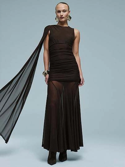Victoria's Secret Bardot Alverie Mesh Maxi Dress