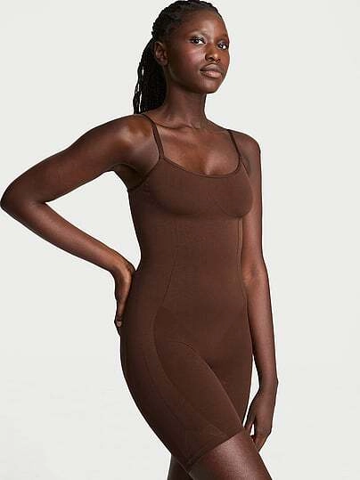 Victoria's Secret Vs X Leonisa Shaping Mid-thigh Bodysuit - Brown